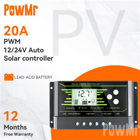 PowMr A PWM Solar Charge Controller V V Auto Battery Charger Solar Panel Regulator With