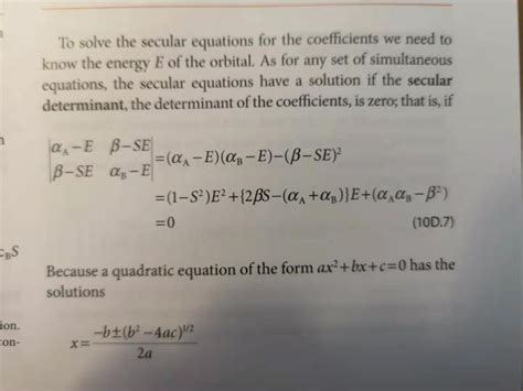 Solved To Solve The Secular Equations For The Coefficients