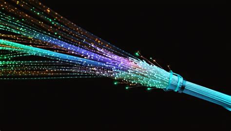 Colorful Depiction Of Optical Fiber Cable Or Fiber Optics Stock