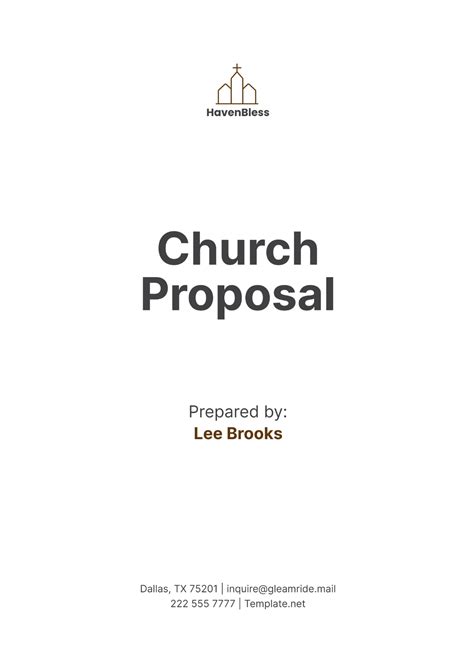 Free Church Proposal Template To Edit Online