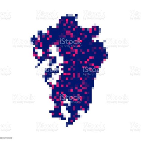 白い背景にピクセル単位の九州地図 ます目のベクターアート素材や画像を多数ご用意 ます目 アジア大陸 イラストレーション Istock