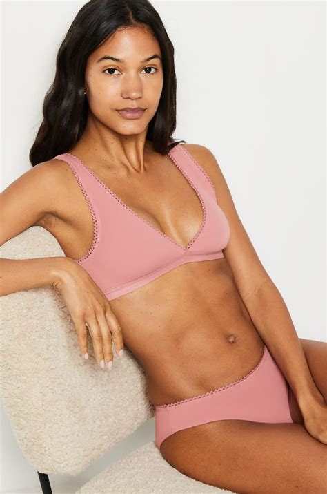 Brassière Triangle Réversible En Coton Douce Rose Etam