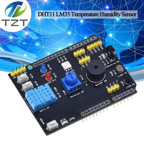 Dht11 Lm35 Temperature Humidity Sensor Multifunction Expansion Board Adapter For Arduino Uno R3