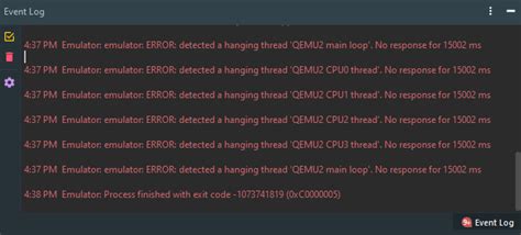Flutter Emulator Emulator Error Detected A Hanging Thread Qemu2 Main Loop No Response