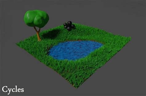 Natural Pond Scene Free Vr Ar Low Poly 3d Model Cgtrader