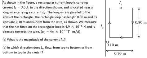 Solved S Shown In The Figure A Rectangular Current Loop Is Chegg Com