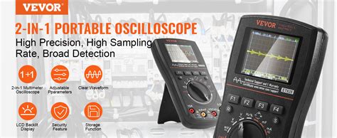 VEVOR Oscilloscope Numérique Multimètre 2 en 1 Portable Taux d