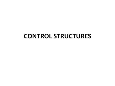 Types Of Control Structures Seen In Perlppt Programming Languages Computing