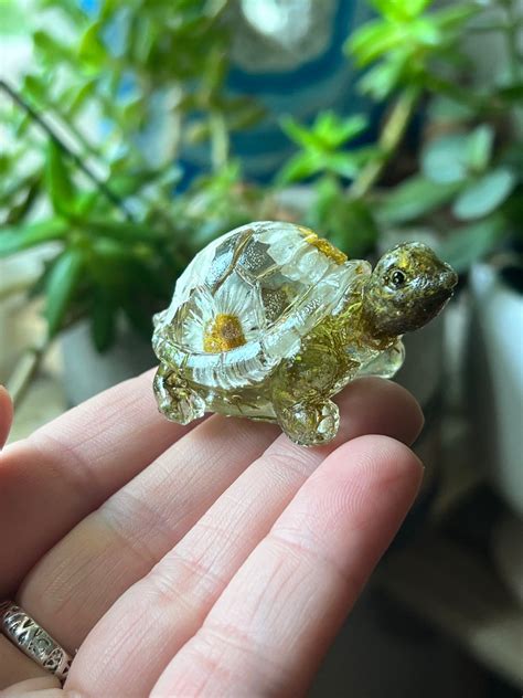 Resin Turtle Figurine Moss Decor Miniature Tortoise Etsy