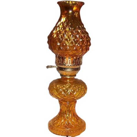 Vintage Amber Glass Hurricane Lamp From Ruthsredemptions On Ruby Lane