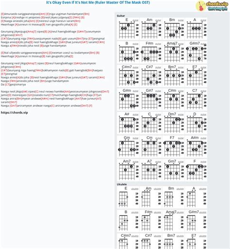 Chord It S Okay Even If It S Not Me Ruler Master Of The Mask OST Tab Song Lyric Sheet