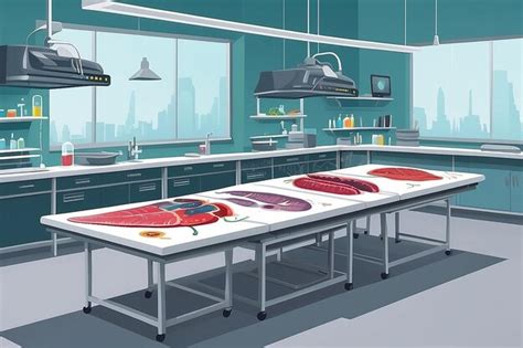 Virtual Dissection Tables For Biology Classes Vector Illustration In