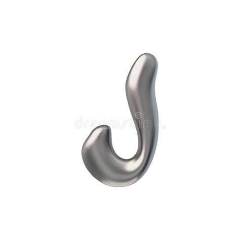 3d Glossy Silver Capital Letter J With Liquid Metal Surface Vector