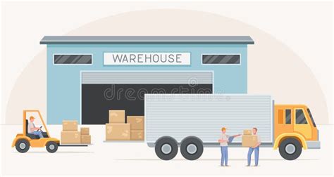 Warehouse Process Concept Stock Vector Illustration Of Logistic
