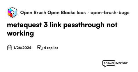 Metaquest 3 Link Passthrough Not Working Open Brush Open Blocks