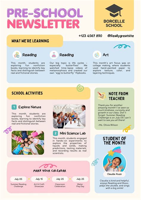 Editable Newsletter Templates School Newsletter Template Classroom