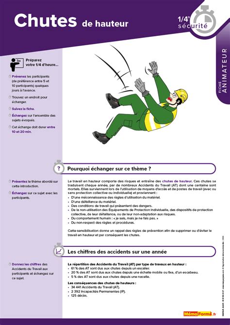 Les fiches quart dheure sécurité MémoForma