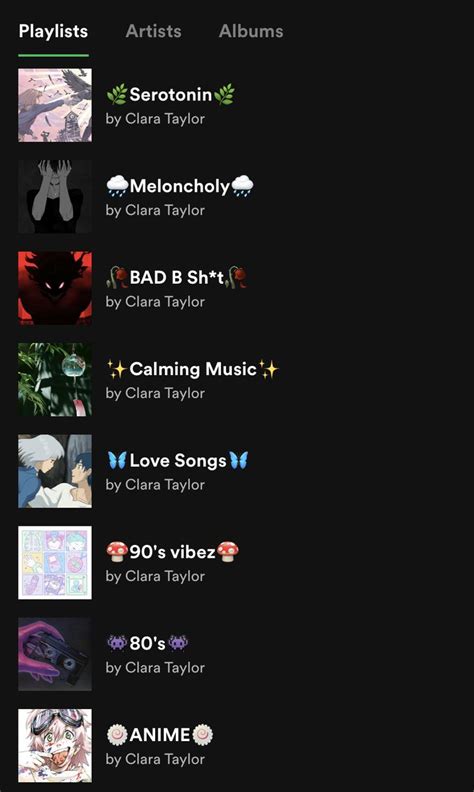 Spotify Aesthetic Playlist Names Ideas Calming Music Artist Album