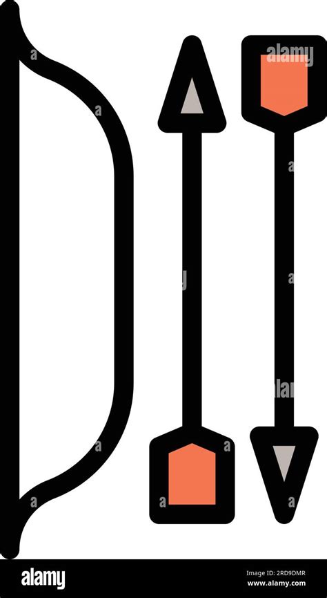 Archer Bow Weapon Icon Outline Vector Archery Arrow Archery Target