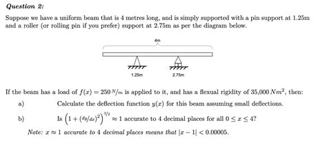 Solved Question 2 Suppose We Have A Uniform Beam That Is 4 Chegg