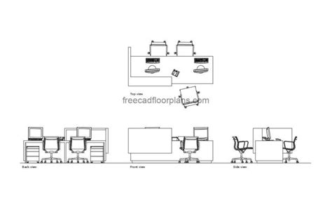Library Reception Desk Plan Sections Elevation And Typical Details