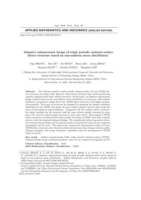 Pdf Adaptive Enhancement Design Of Triply Periodic Minimal Surface