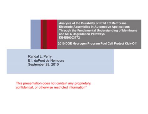 Pdf Analysis Of The Durability Of Pem Fc Membrane Electrode Assemblies In Automotive