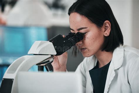 Science Microscope And Asian Woman In Laboratory For Research Data