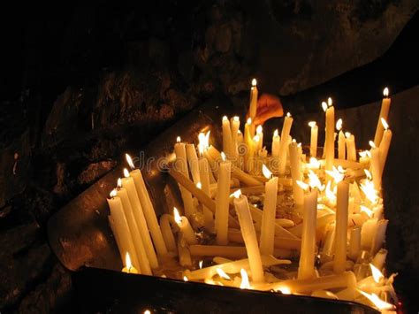 Melted Lit Candles Stock Image Image Of Dedication 262211605