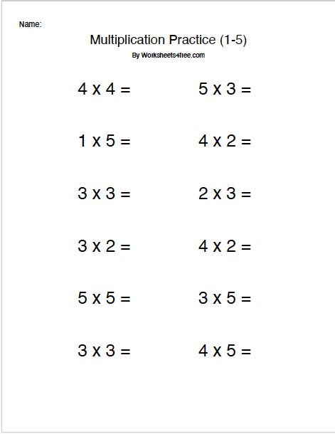 Multiplication Mixed 1 10 Free Worksheets