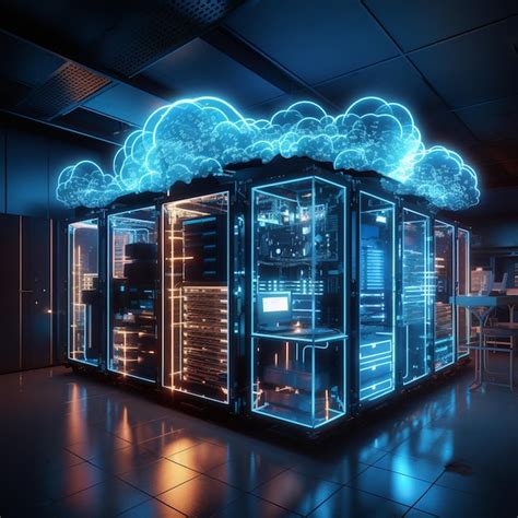 Premium Photo 3d Cloud Servers Generated With Ai