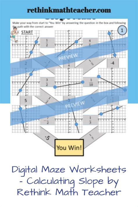 Digital Maze Worksheets Calculating Slope Maze Worksheet Math