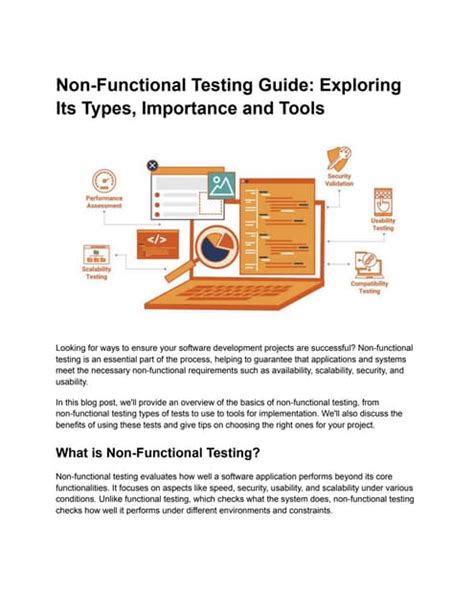 Non Functional Testing Guide Exploring Its Types Importance And Toolspdf