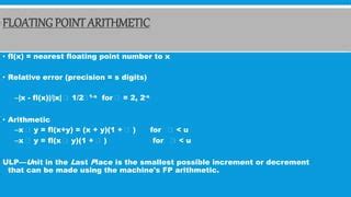 Floating Point Representation And Arithmetic PPTX