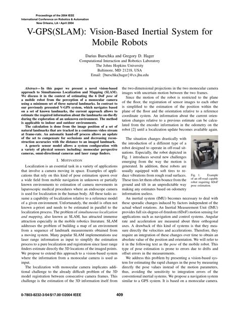 Pdf V Gpsslam Vision Based Inertial System For Mobile Robots