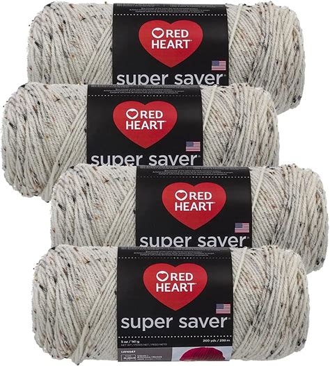Red Heart Super Saver Yarn 4 Pack Of 5oz Skeins Aran Fleck