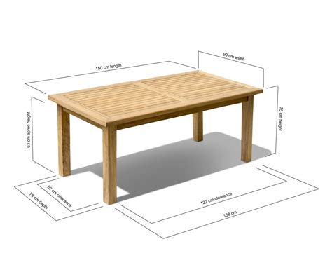 Balmoral Teak 5ft Large Rectangular Garden Table 15m