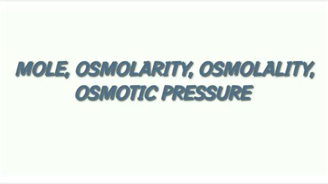 Osmolarity Definition Physiology At Mitchell Deakin Blog