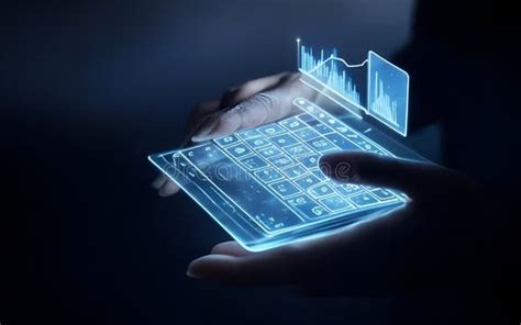 Elegant Holographic Keyboard Experience Stock Image Image Of Hologram Virtual 370305059