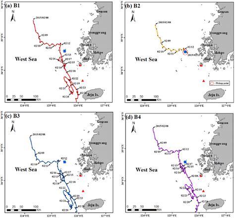 Trajectories Of Satellite Tracked Drifters In The Southwestern Sea