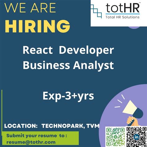 Businessanalyst Reactjs Tothr Technopark Trivandrum Tothr