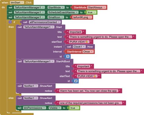 [paid] ⏰ Alarm Manager Extension With Notification Or Autostart Extensions Mit App Inventor