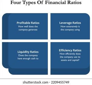 Four Types Financial Ratios Infographic Template Stock Vector Royalty