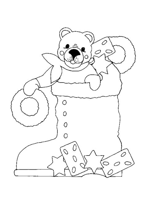 Coloriage Nounours Botte Noel Sur Hugolescargot