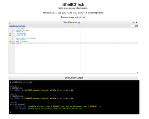 Shellcheck A Tool That Shows Warnings And Suggestions For Shell Scripts