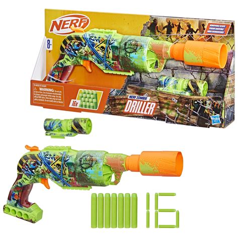 Nerf Zombie Driller Dart Blaster 16 Nerf Elite Darts Outdoor Games