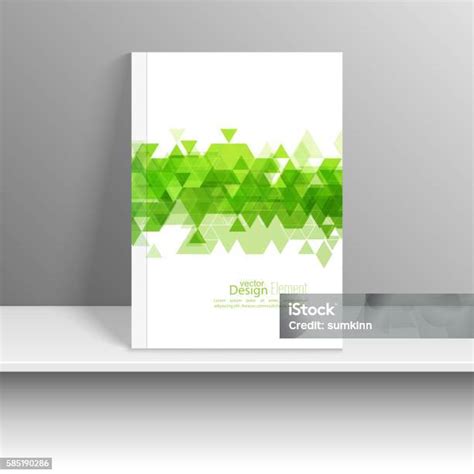 Sampul Majalah Dengan Daun Segitiga Ilustrasi Stok Unduh Gambar
