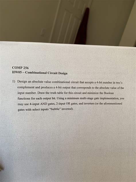 Solved Comp 256 Hw05 Combinational Circuit Design Design An