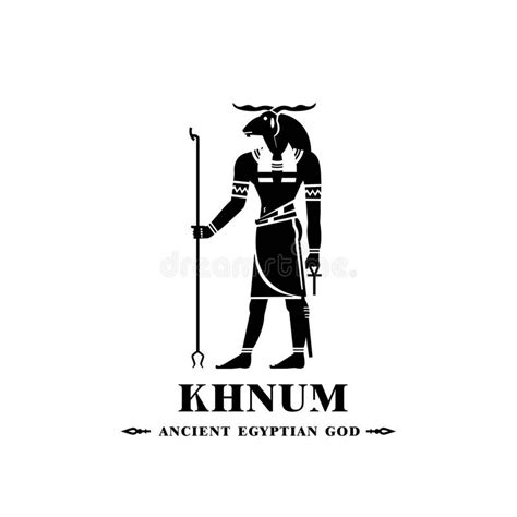 Ancient Egyptian God Khnum Silhouette Stock Vector Illustration Of