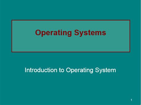 Introduction To Operating System Computer Books